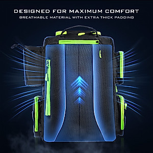 KastKing Bait Boss Fishing Tackle Backpack with Rod Holders-4 Tackle Boxes-Rain Cover,43L Large Storage for Fishing Gear,Green