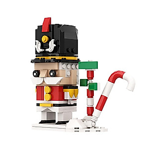 607 Pcs Christmas Building Toys Compatible with Lego, 4in1 Christmas Decor Toys Featuring Christmas Santa, Snowman, Reindeer, Nutcracker Building Blocks Sets, Xmas Gifts for Kids Boys Girls Adults