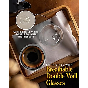 Kitchables Double Walled Glass Coffee Mugs Set of 2, 15oz Insulated Glass Coffee Mugs for Cappuccino, Latte, Tea, Espresso - Latte Cup - Tazas Para Cafe