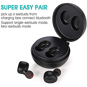 IP68 Waterproof Earbuds for Swimming Shower Bath Driving Sauna, Bluetooth 5.0 Wireless Earbuds with Wireless Charging Case, Premium Deep Bass Earphones in Ear Headset Built-in Mic for Sport/Gym