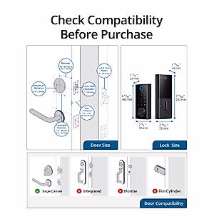 eufy Security S230 Smart Lock Touch & Wi-Fi, Fingerprint Scanner, Keyless Entry Door Lock, Smart Wi-Fi Lock, Bluetooth Electronic Deadbolt, Touchscreen Keypad, BHMA Certified, IP65 Weatherproofing