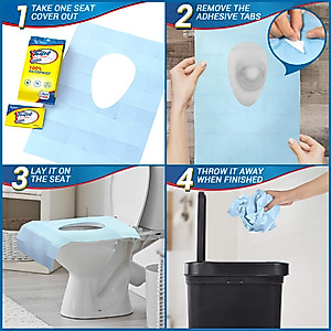 Toilet Seat Covers Disposable 100% Waterproof (20 Pack) - XL Disposable Toilet Seat Covers for Adults and Kids Potty Training - Travel Accessories for Public Restrooms, Airplane, Camping