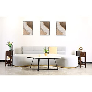 LUSUOWLZ Chairside Narrow End Table, Solid Wood Recliner Side Table with Drawer, Slim Nightstand Bedside Table for Living Room Bedroom