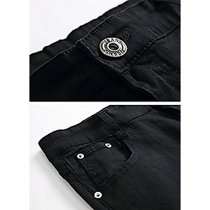 Men's Light Blue Skinny Ripped Jeans Destroyed Distressed Pencil Pants,Light Blue 322,W34