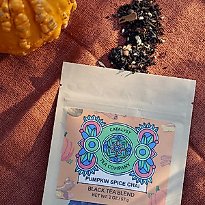Catalyst Tea - Pumpkin Spice Chai - Black Loose Leaf Tea - assam, cinnamon, ginger, nutmeg, cloves, allspice, black peppercorns - 2oz