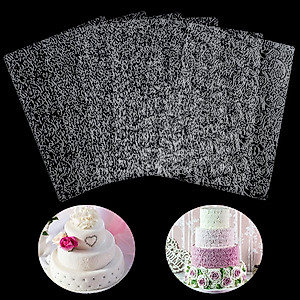 Ocmoiy 6 Pack Fondant Impression Mat, Fondant Mold Set, Embossed Retro Baroque/Paisley/Rose/Diamond/Lace Vine/Floral Vine Pattern Texture Mold for Chocolate Fondant Wedding Cake Decoration