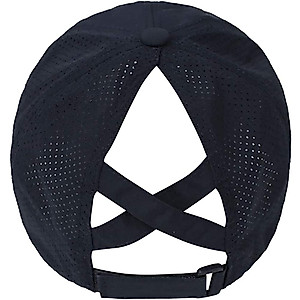 Goiwizz Womens Criss Cross Ponytail Hat Baseball Cap Adjustable High Messy Bun Ponycap Hats Quick Drying Mesh Trucker Hat for Outdoor Sports Travel Navy
