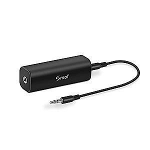 Smof Ground Loop Noise Isolator for Car Audio/Home Stereo System/Speaker/Bluetooth Adapter Receiver/Car Kit (Eliminate The Buzzing Noise Completely) with Jack 3.5mm Audio Cable