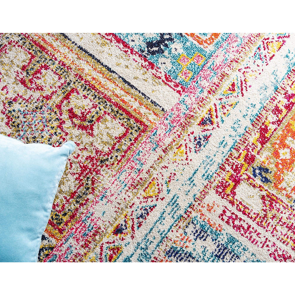 Rugs.com El Paso Collection Rug – 4' x 6' Multi Medium Rug Perfect for Living Rooms, Large Dining Rooms, Open Floorplans