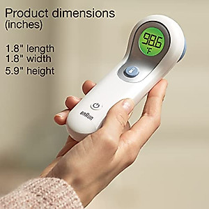 Braun No Touch and Forehead Thermometer - Touchless Thermometer for Adults, Babies, Toddlers and Kids – Fast, Reliable, and Accurate Results