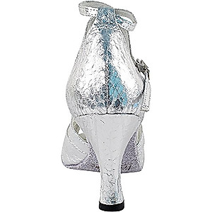 Women's Ballroom Dance Shoes Tango Wedding Salsa Dance Shoes Silver 2713EB Comfortable - Very Fine 2.5" Heel 8.5 M US [Bundle of 5]