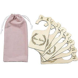 7pcs Baby Closet Dividers Wooden Baby Closet Organizers From Newborn to 24 Months for Nursery Decor