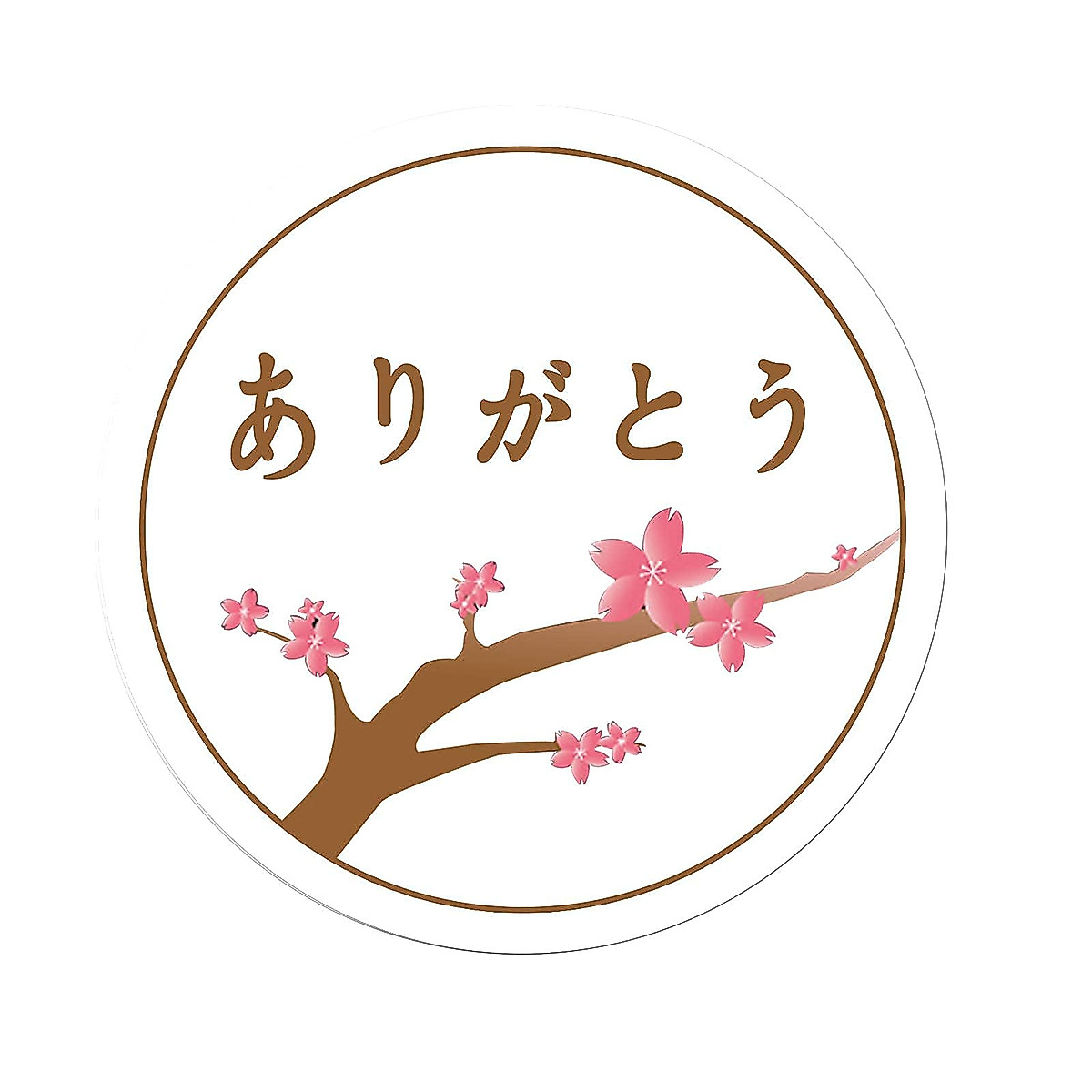 ありがとう Japanese Thank You Stickers 1.5 Inch Grateful Appreciation Labels for Baking Packing,Envelope Seals,Invitation Cards,500 Pcs Per Roll.