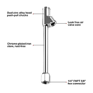 CZC AUTO Heavy Duty Inflatable Air Chuck, Straight on Foot Dual Head Truck Tire Chuck, 1/4" FNPT Extension Stem Compatible with Inflator Air Pump Compressor Accessories for Truck Bus Car Motorcycle