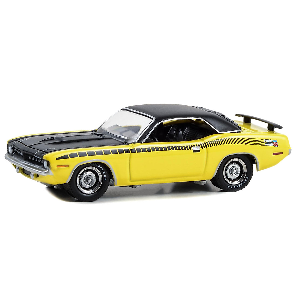 1970 Plymouth AAR Barracuda Yellow with Black Stripes and Top Graveyard Carz (2012-Current) TV Series Hollywood Series Release 40 1/64 Diecast Model Car by Greenlight 62010D