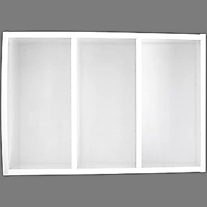 Coloch 3 Pack Plastic Sugar Packet Organizer, 3 Compartments Tea Bag Storage Caddy Divided White Food Spice Packet Holder Bin for Kitchen Pantry, Cabinet, Countertop, Snack Bar, 4.7x3x3.5 Inch