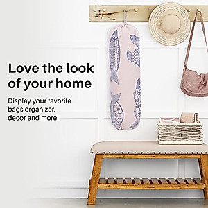 TOGETRUE Plastic Bag Holder, Natural Cotton Grocery Shopping Bag Holder, Cute Fish Pantry Decor (Sky Blue)