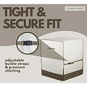 CLIMATE GUARD Premium Outdoor AC Unit Cover, Waterproof&Heavy Duty, Central Air Conditioner Cover-Outdoor AC Cover for Outside Unit for Outside Units AC Unit Covers AC Covers for Outside 32x32 in.