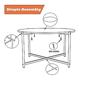 AWQM Faux Marble Coffee Table Set of 3, 1 Coffee Table & 2 Sofa Table, Round Tabletop and Metal Cross Base Frame,Perfect for Living Room Apartment, White & Gold