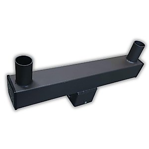 Low Profile Bullhorn with 2 Tenons, Square Base Bullhorn Tenon Adapter for 2 Lights, Top Mount Bracket for 2 3/8" Slip Fitter Mount Parking Lot Street Light