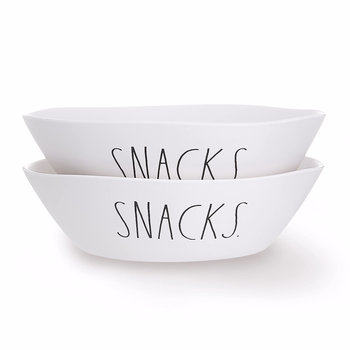 Rae Dunn Melamine Bowl Sets - Durable Dishwasher Safe Dinner/Cereal Bowls Set of 2 (12 inch) Bowl Set for Soup, Cereal, Pasta, Salads