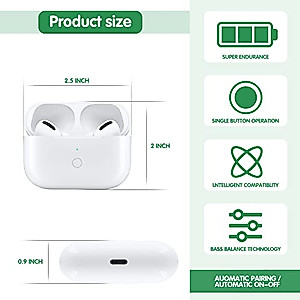 Replacement Wireless Charging Case Compatible with Airpods Pro 1st,Compatible for Airpods Pro Charger Case with Bluetooth Pairing Sync Button,Built in 660mAh Battery,No Earphones