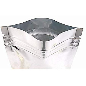 100 Pack Mylar Bags - 3.3x5.5 Inch Packing Pouch Bags Resealable Clear Zip Lock Food Storage Bags, Food Safe Plastic Aluminum Material - Silver