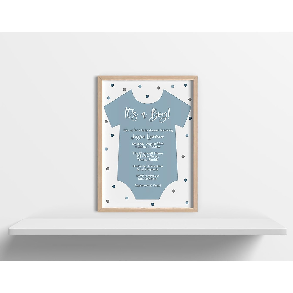 Customizable Baby Shower Invitations for Boy Bodysuit Invites (12 Count)