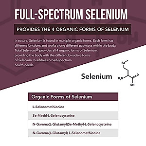 Total Selenium - 200 mcg, Plant-Based Selenium - Full Spectrum, Contains 4 Essential Organic Forms of Selenium Including Selenomethionine - Derived from Garlic - 60 Capsules