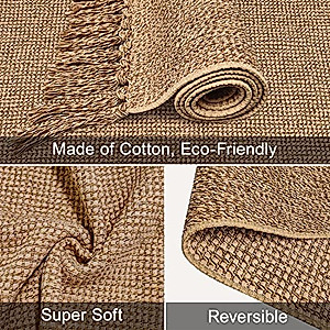 Large Outdoor Patio Rug 4x6 Washable Boho Cotton Area Rug Entryway Rug with Tassels Braided Runner Rug for Living Room Bedroom Dining Room Kitchen Indoor Farmhouse Entryway Carpet Mat