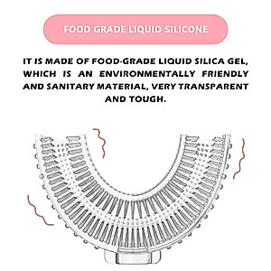 Wosninba 2PCS Kids U Shaped Toothbrush 360° Manual Toothbrush with Silicone Brush Head Full Mouth Toothbrush for Toddlers and Children (Style A)