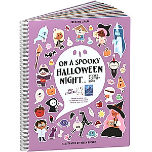 Halloween Sticker + Coloring Book for Kids 3-5 Spooky Halloween Crafts for Kids (500+ Cute Halloween Stickers for Kids & 12 Scenes) Halloween Activity Books Halloween Coloring Book for Kids Ages 4-8
