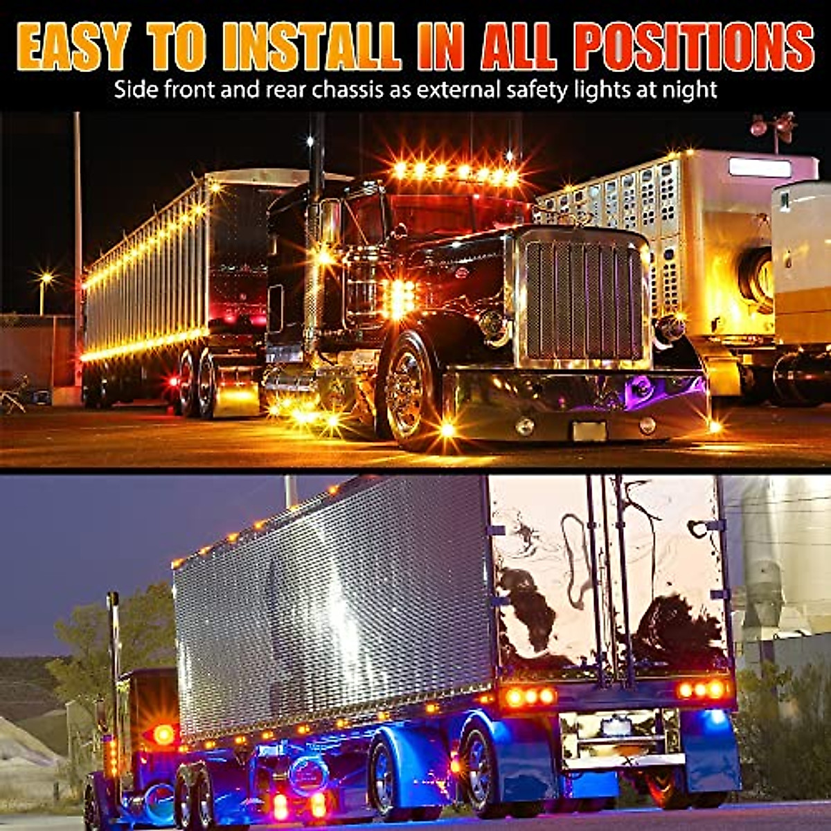 ACSUZ 4Pcs Side Marker Indicator Lights 12-24V 12LED Front Rear LED Indicator Turn Signal Lamp for Car Truck Trailer Lorry Bus,Green