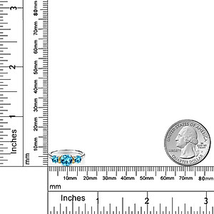 Gem Stone King 925 Sterling Silver and 10K Yellow Gold Cushion Swiss Blue Topaz and Diamond 3-Stone Women Ring (1.90 Cttw, Gemstone Birthstone, Available In Size 5, 6, 7, 8, 9)