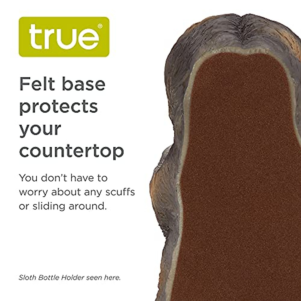 True Reindeer Polyresin Wine Bottle Holder Set of 1, Brown, Holds 1 Standard Wine Bottle