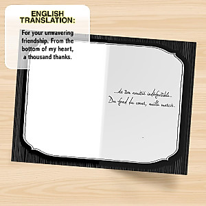 Designer Greetings French Language Thank You Cards, “Merci” Glittering Poodle (6 Cards with Envelopes / 6 cartes avec enveloppes)