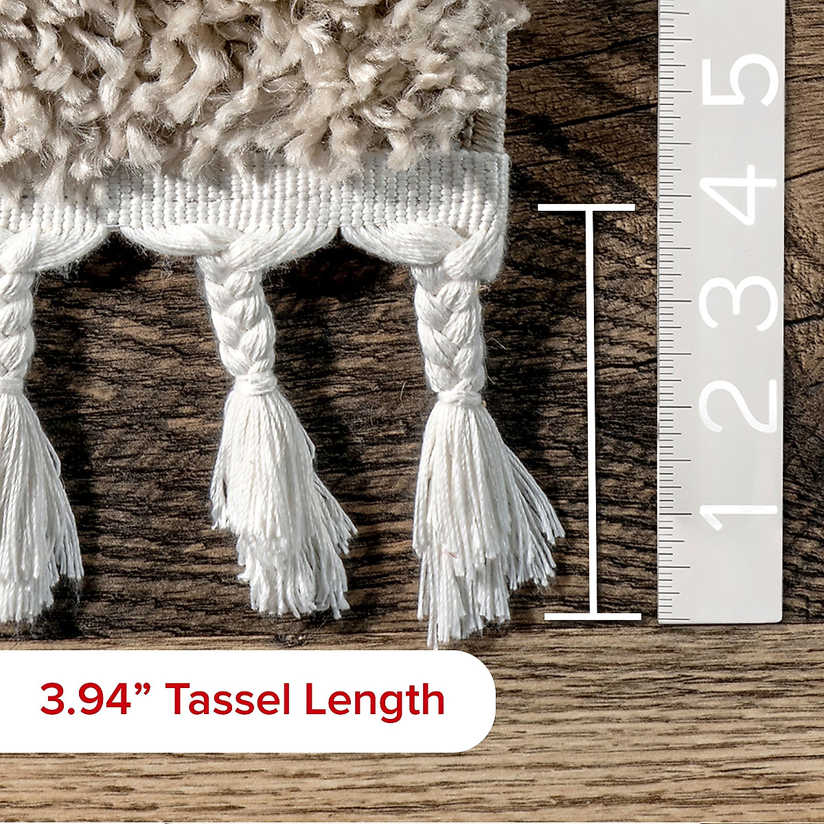 nuLOOM Neva Modern Tasseled Shag Area Rug, 7x9, Beige