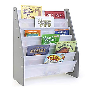 Humble Crew Kids Super Sized Bookshelf 6 Tier Book Rack Organizer, Grey/White & Grey/White Toy Organizer, 9 Bin Storage, 24" Tall