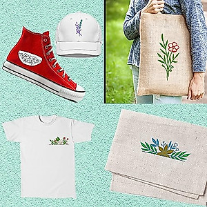 44 Pcs Water Soluble Stabilizer for Embroidery,Stick and Stitch Embroidery Paper with Pre-Printed Pocket Flowers Pattern Adhesive Adhesive Wash Away Stabilizer for Embroidery Hand Sewing Lover