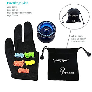 MAGICYOYO Responsive YoYo K1-Plus with Bag, Strings, Glove - Gift for Kids Beginners (K1-Dark Blue)