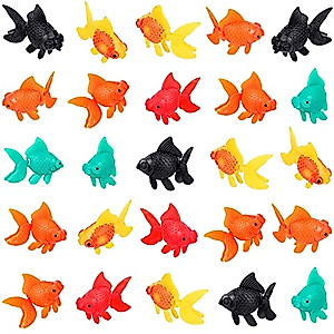 Sumind 30 Pieces Fake Floating Fishes Plastic Fake Goldfish Artificial Aquarium Fishes Colorful Realistic Artificial Moving Fish Ornament Decorations for Aquarium Fish Tank