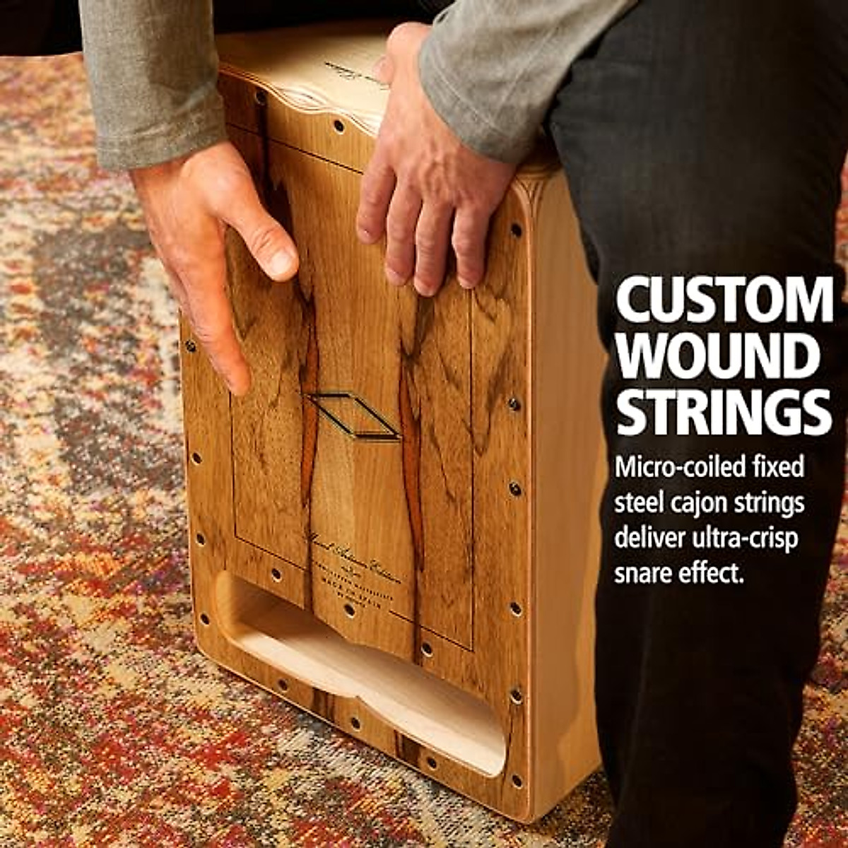 Meinl Percussion Artisan Edition Cajon with Internal Strings for Snare Effect and Forward Facing Ports, Limba/Baltic Birch — Made in Spain — Cantina Line, 2-Year Warranty (AECLLI)