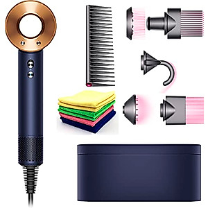 Premium Dyson Supersonic Hair Dryer Limited Gift Set Edition: Fast Drying, Controlled Styling, Powerful, Low Noise, Light Weight, Engineered for Different Hair Types w/One Maxitek Microfiber Cloth