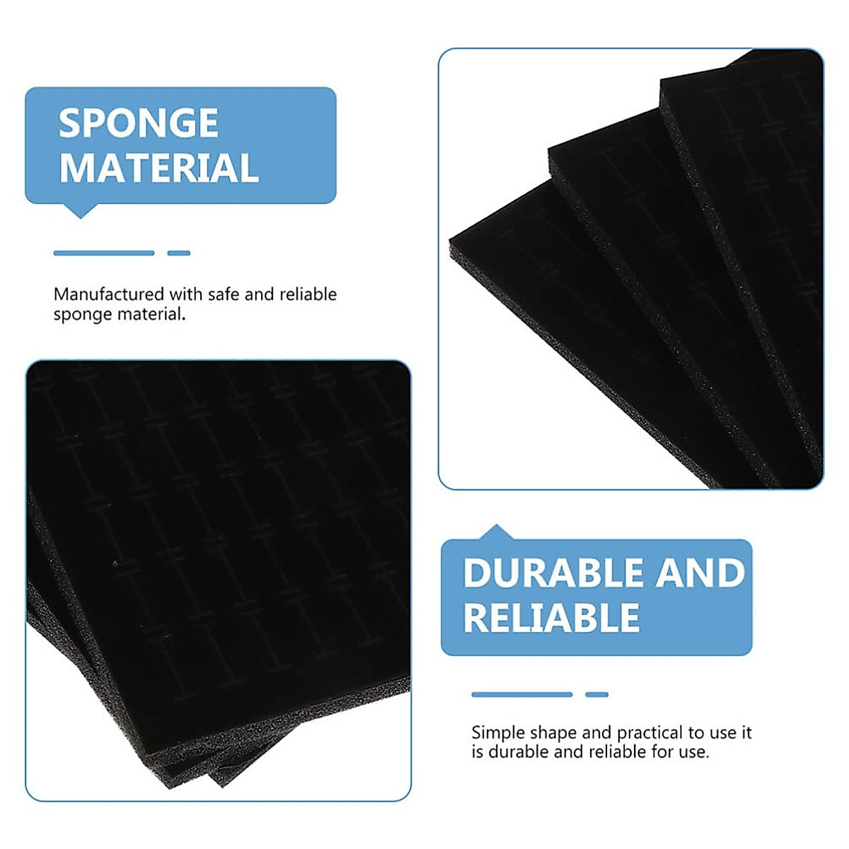 Toyvian 5pcs Velvet Jewelry Display Tray Jewelry Sponge Insert Mats Black Jewelry Display Pads Foam Ring Pad - 11X7 in