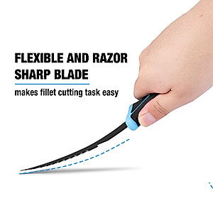 FLISSA Fish Fillet Knife, 5" Fishing Knife & Bait Knife with Protective Sheath, Non-Slip Handle, Belt Clip and Razor Sharp 8Cr13MoV Stainless-Steel Blade, Boning Knife for Meat Cutting Butchering