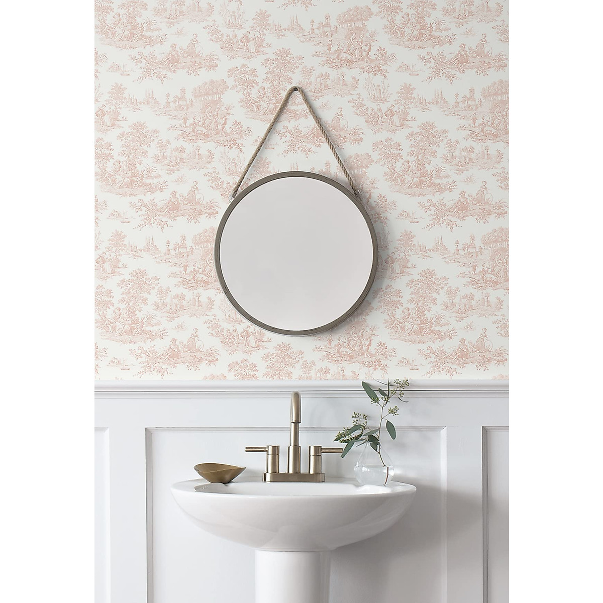 NextWall Chateau Toile Peel and Stick Wallpaper (Blush)