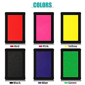 Outus 6 Pieces Reusable Ink Pad for Baby Footprint Ink Pad Handprint Paw Print, Non-Toxic Ink Pad, Feet and Hands Stamp for Boys and Girls Valentine's Day Christmas New Year, 6 Colors (Fresh Color)