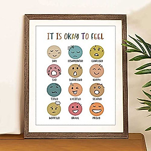 It Is Okay To Feel, Boho Classroom Decor, Mental Health, Playroom Decor, Child Art, Back To School, Teacher Gifts, Classroom Decor, Classroom Wall Decor, No Framed (8X10 INCH)