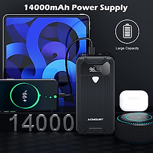 Car Jump Starter Portable, Acmount 1500A Peak Jump Starter Battery Pack for Up to 7L Gas or 6L Diesel Engine, 12V Portable Car Battery Starter with LED Display, USB Quick Charge