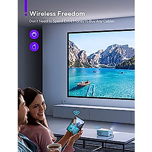 Native 1080P WiFi Projector, AKIYO 300'' Max iOS & Android Wireless Connection Phone Projector, Portable Video Home Outdoor Movie Projector, Support HDMI, TV Stick, USB, PS5, Carrying Case Included